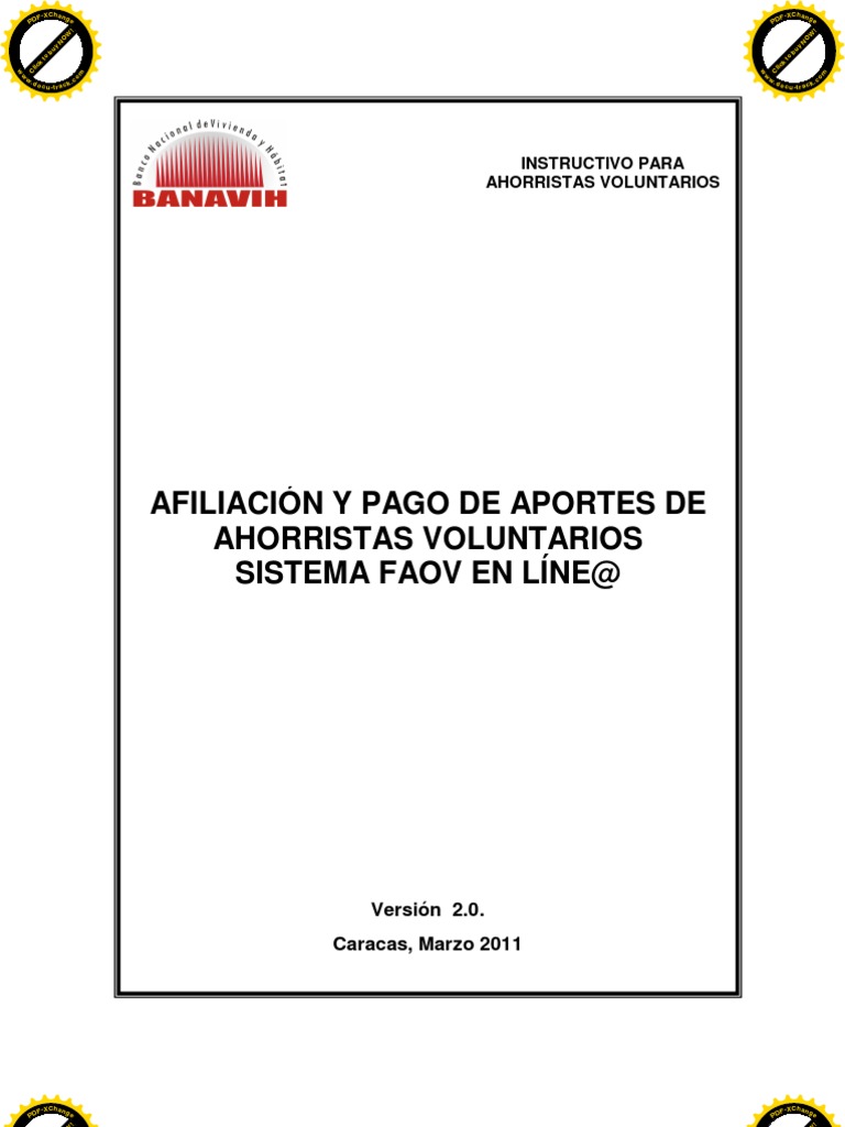 Instructivo Ahorristas Voluntarios Faov en Lnea | PDF | Business ...