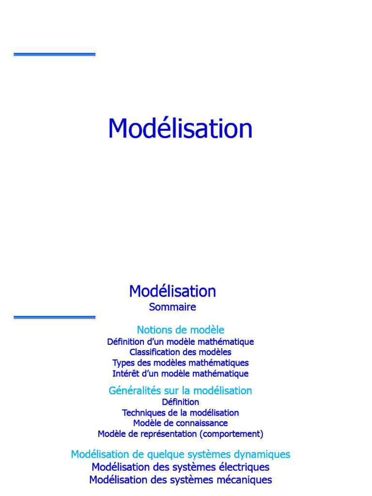 Définition et Types de Modélisation Mathématique | PDF | Modèle ...