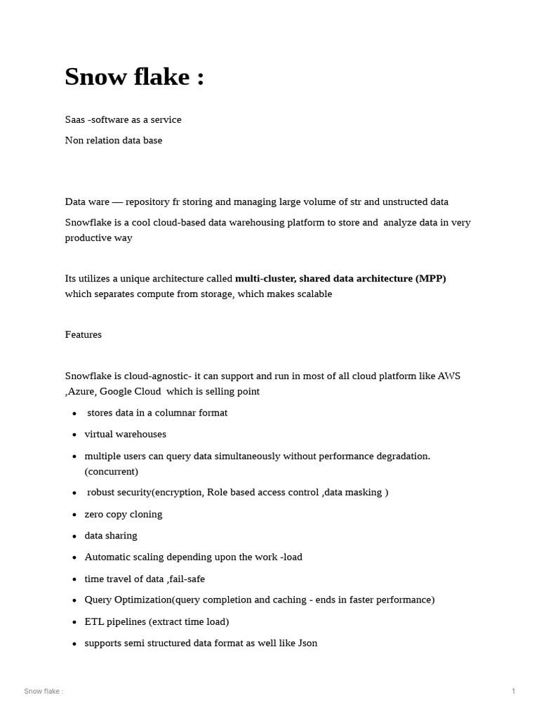 Mithun Snowflake | PDF | Cloud Computing | Scalability