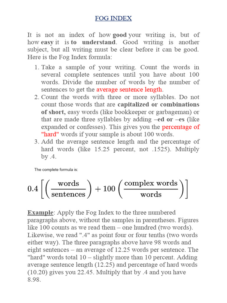 Fog Index | PDF | Structure Of The Earth | Earth Sciences