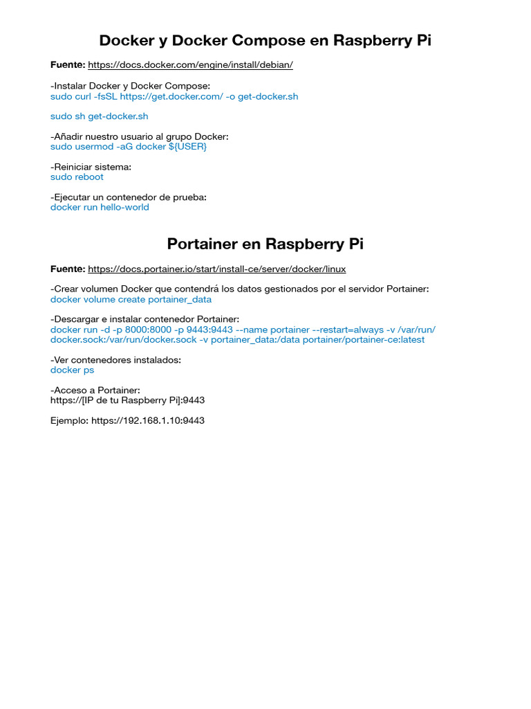 Docker y Portainer en RPi | PDF | Informática