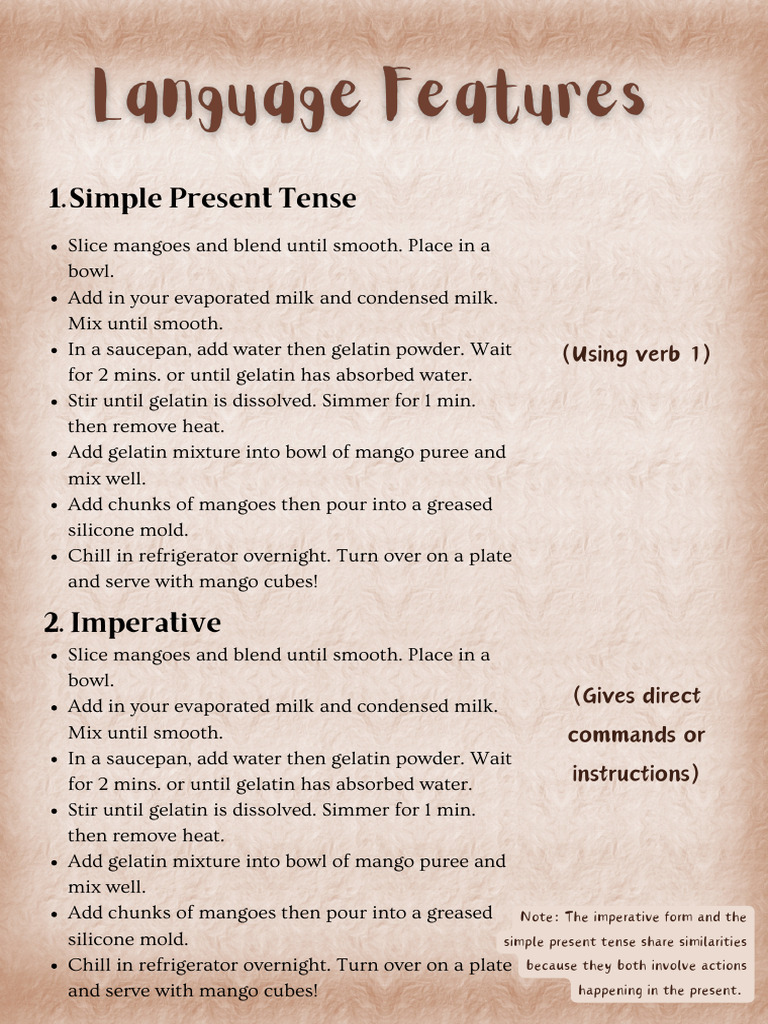 Language Features Tiramisu | PDF | Refrigerator | Language Mechanics