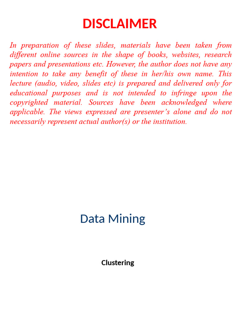 Lect 11 DM | PDF | Cluster Analysis | Applied Mathematics Lect 11 DM | PDF | Cluster Analysis | Applied Mathematics