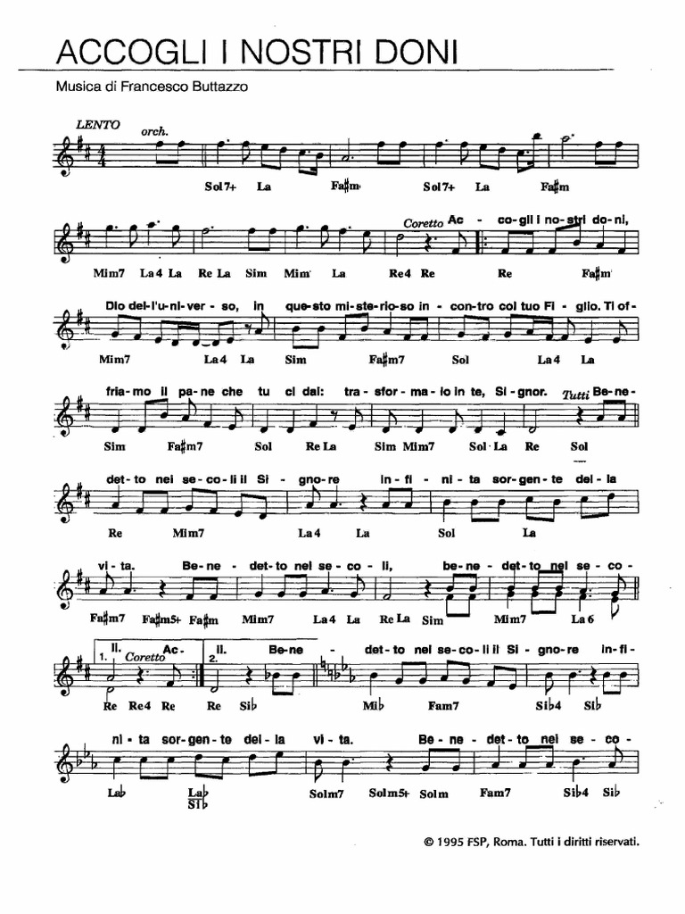 Accogli I Nostri Doni | PDF