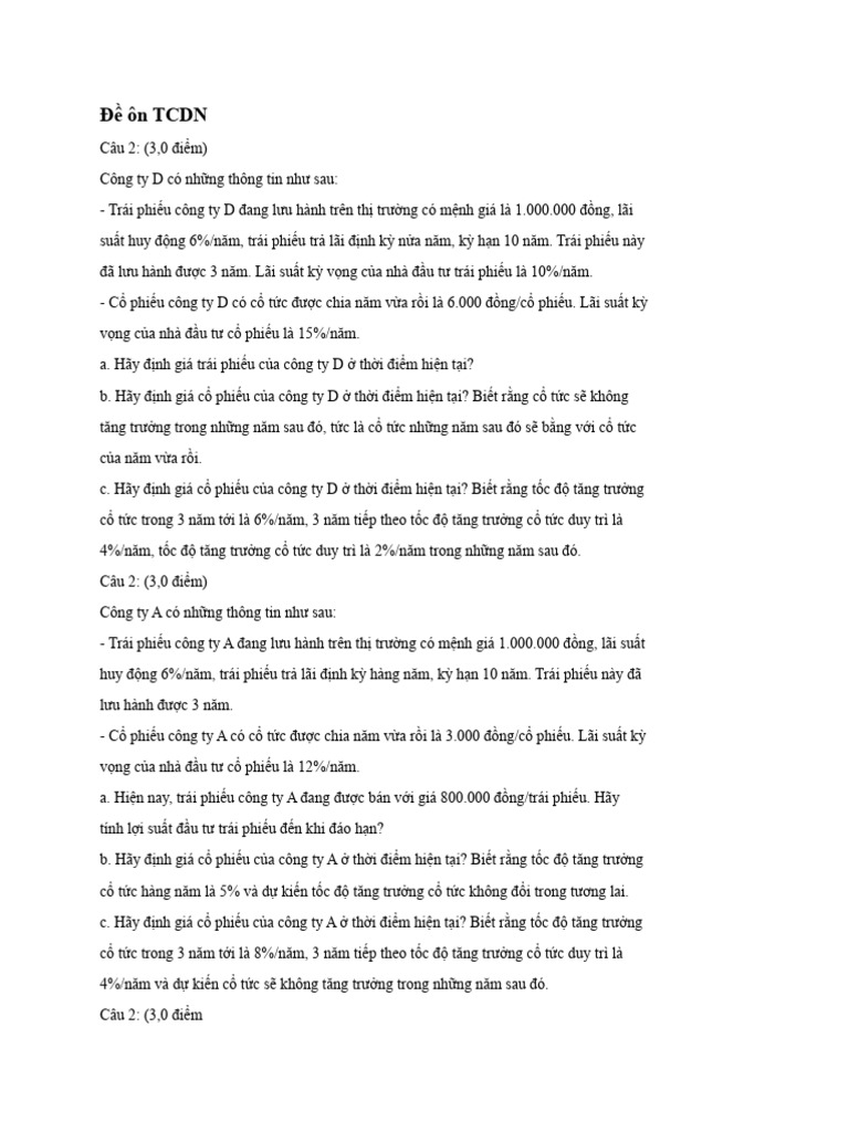 Đề ôn TCDN | PDF