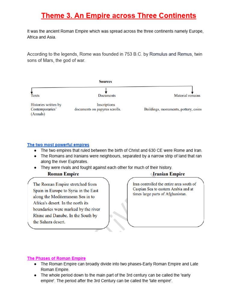 Roman Empire: Three-Continent Overview | PDF | Roman Empire | Slavery