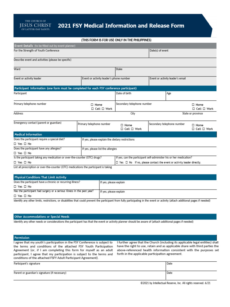 2021 Medical Information and Release Form | PDF | Over The Counter Drug ...