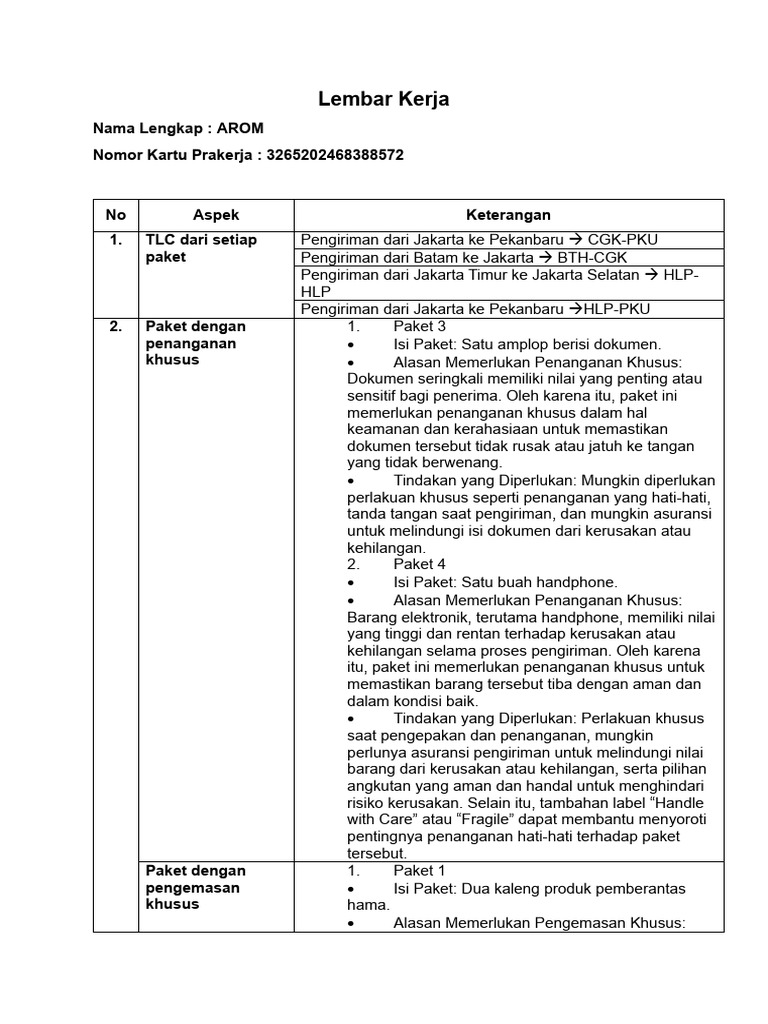 TPM 1 Menentukan Kode Resi, Jenis, Dan Rute - Turman | PDF