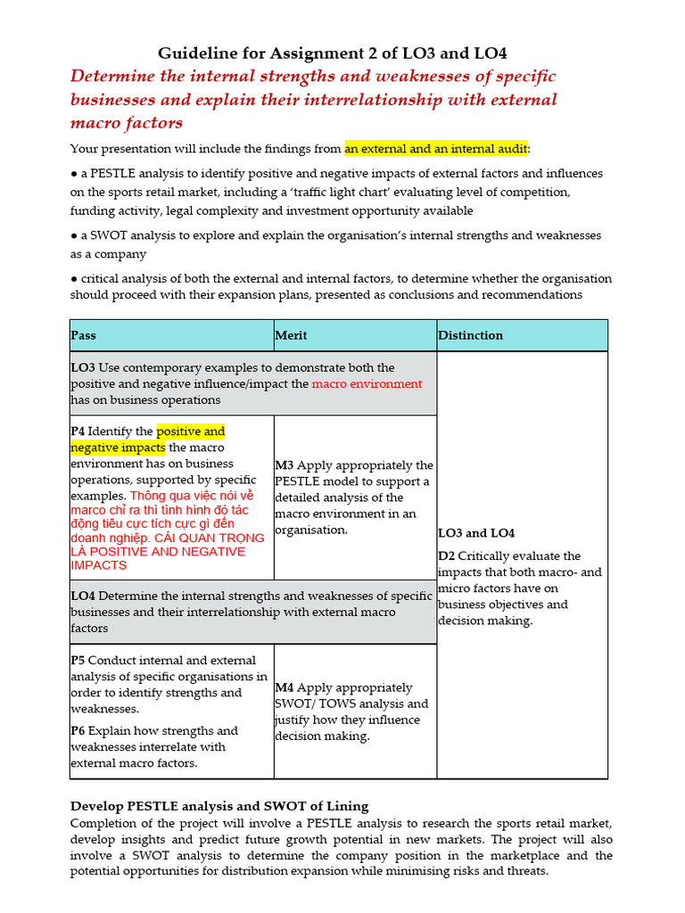 Guideline For Assignment 2 of LO3 and LO4 Sem 2-23-24 | PDF | Swot Analysis | Economies