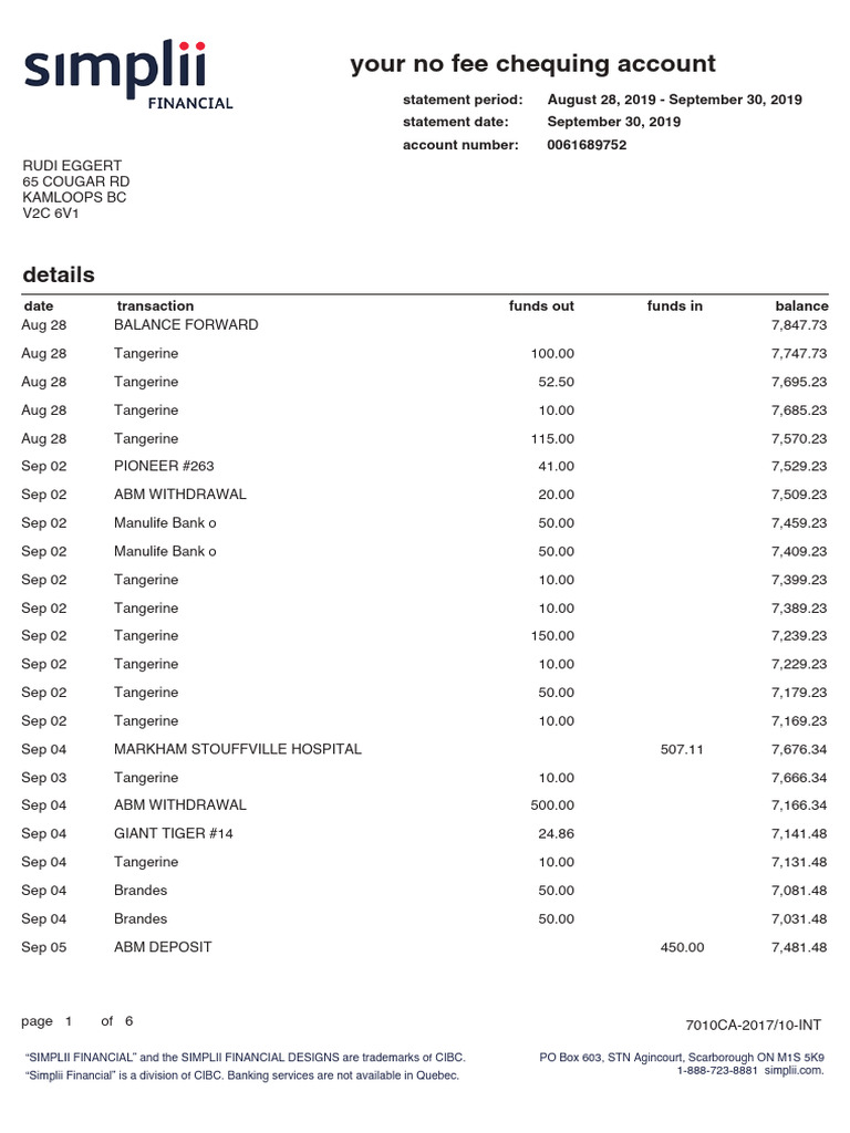 Online Statement | PDF | Transaction Account | Automated Teller Machine