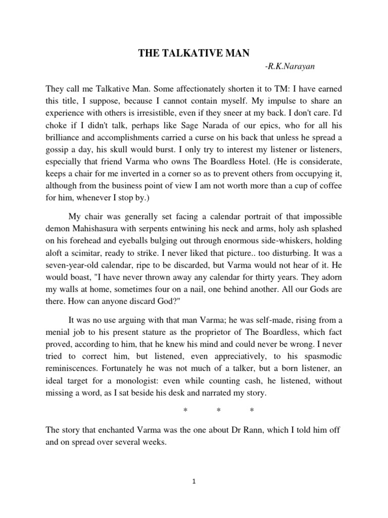 Ba The Talkative Man 1 | PDF