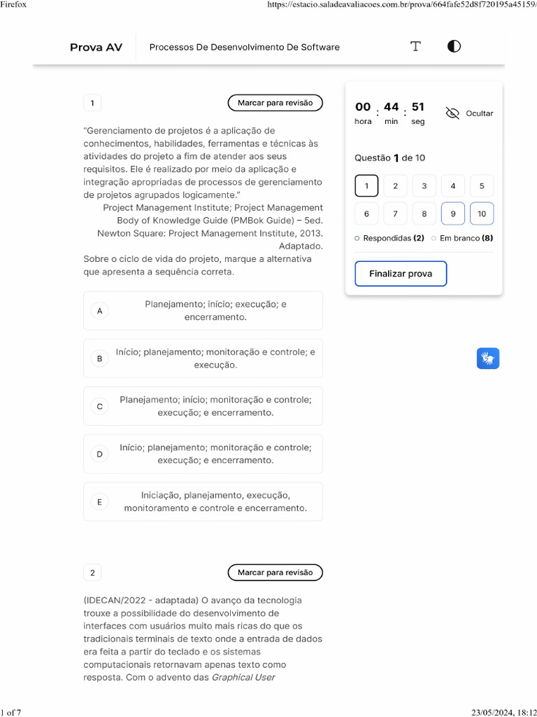 Av1 e Simulados Respostas | PDF