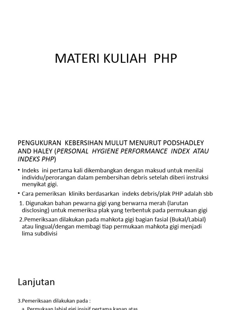 Materi Kuliah PHP | PDF | Karier & Perkembangan | Sains & Matematika