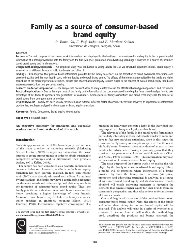 Family As A Source of Consumer-Based Brand Equity | PDF | Brand | Marketing