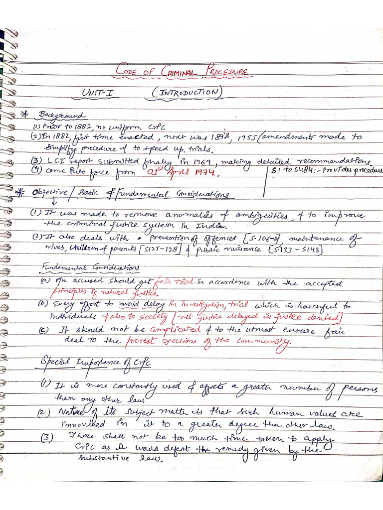 CRPC Handwritten Notes | PDF