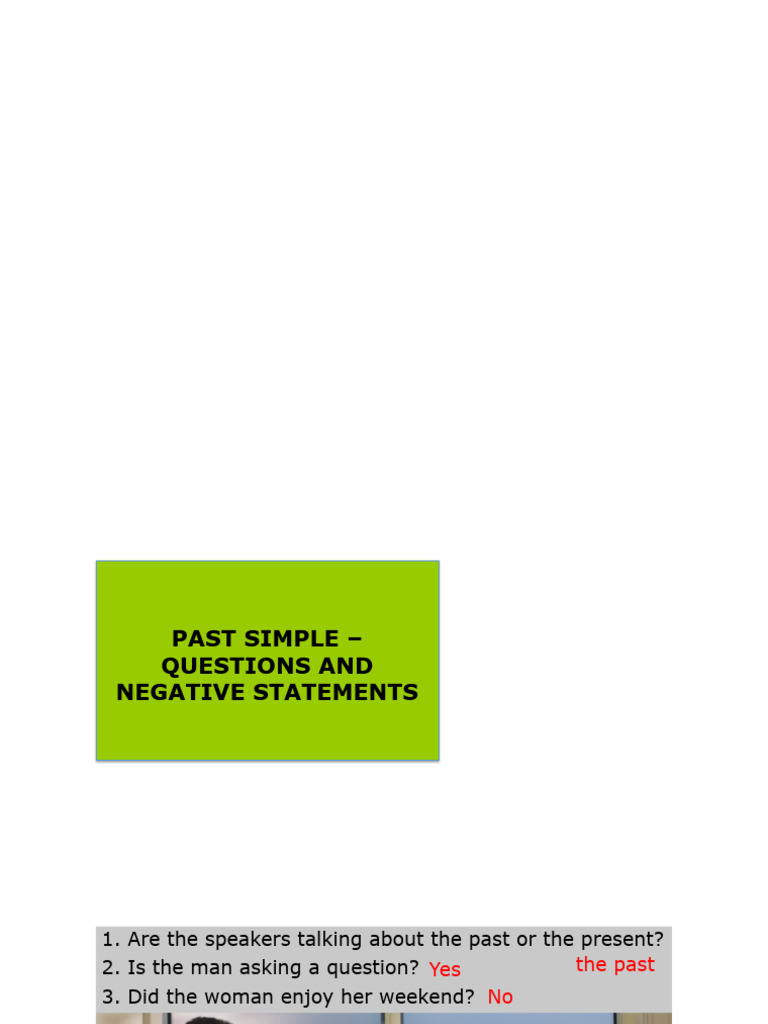 Past Simple - Questions and Negative Statements | PDF | Question ...