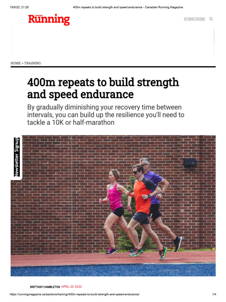 400m Repeats To Build Strength and Speed Endurance - Canadian Running ...
