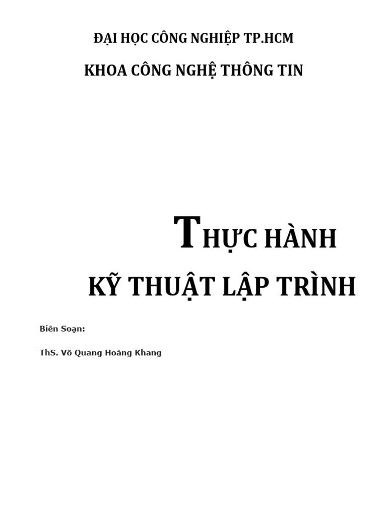 Thuc Hanh Ky Thuat Lap Trinh.1st, 2024 | PDF