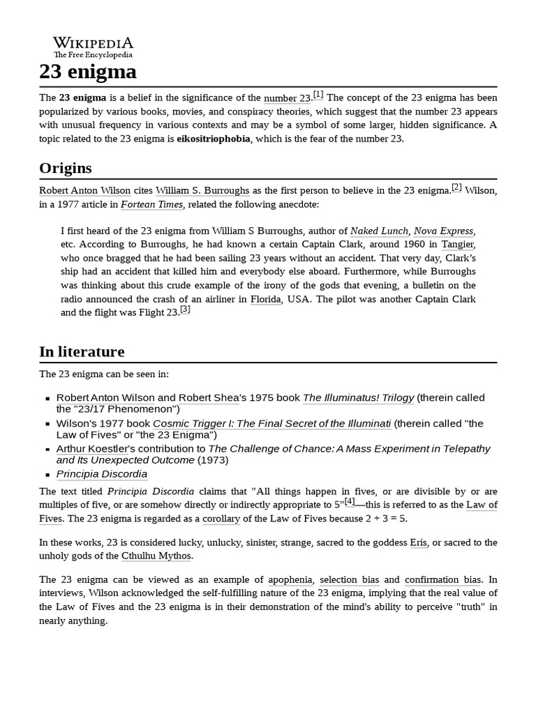 The 23 Enigma: Significance and Influence | PDF