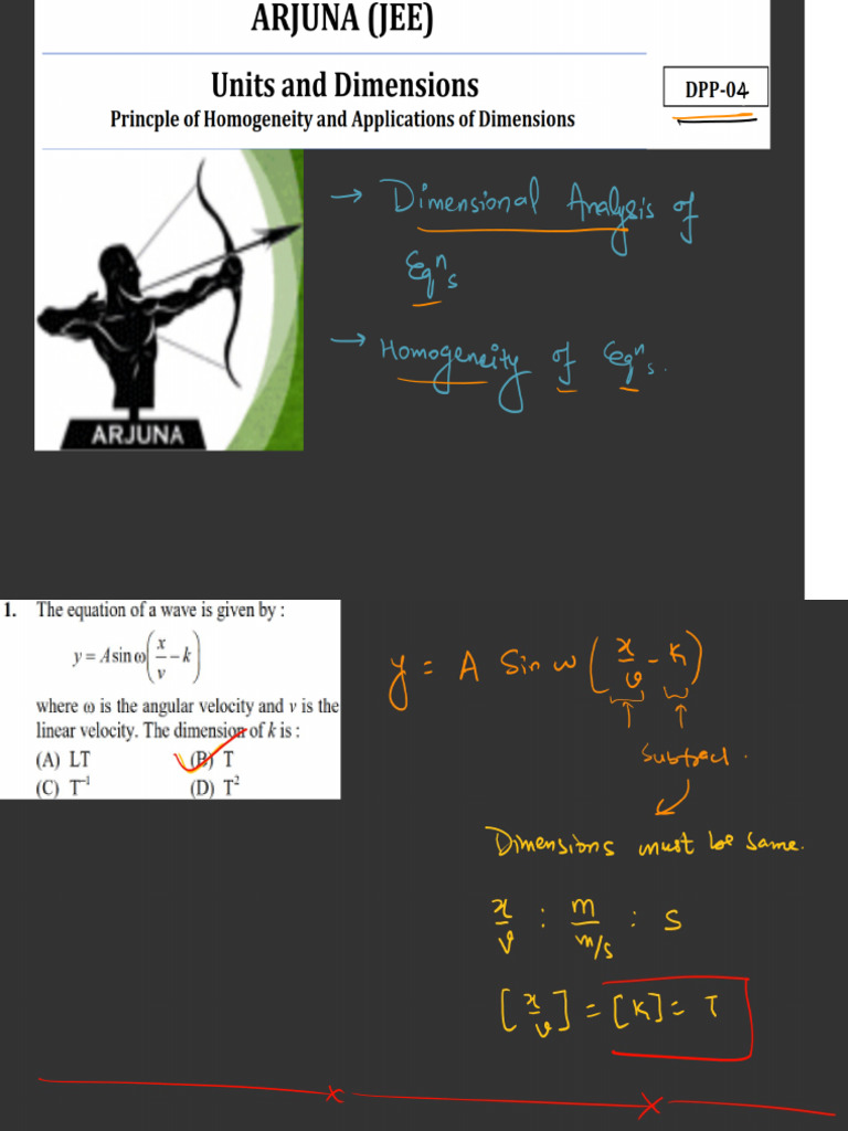 Introduction of Physical Units and Dimensions - DPP 04 Solution Notes | PDF