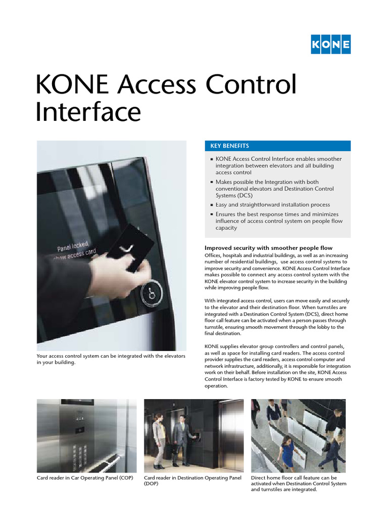 KONE Access Control Interface: Key Benefits | PDF | Access Control ...