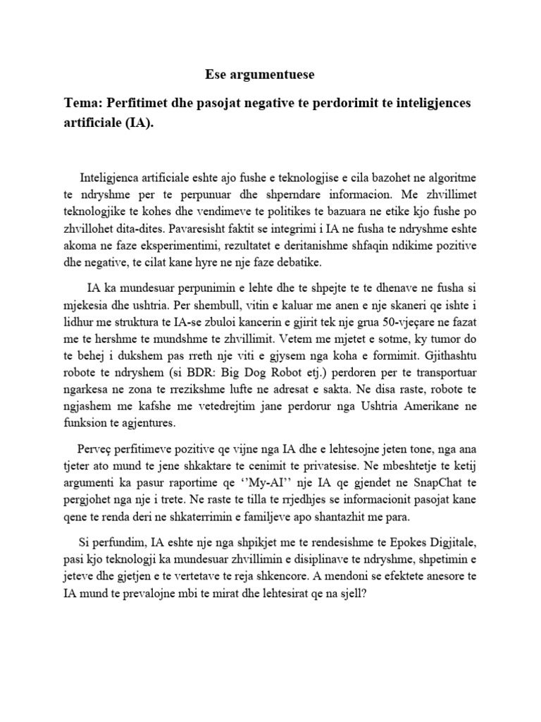 Ese Argumentuese AI | PDF