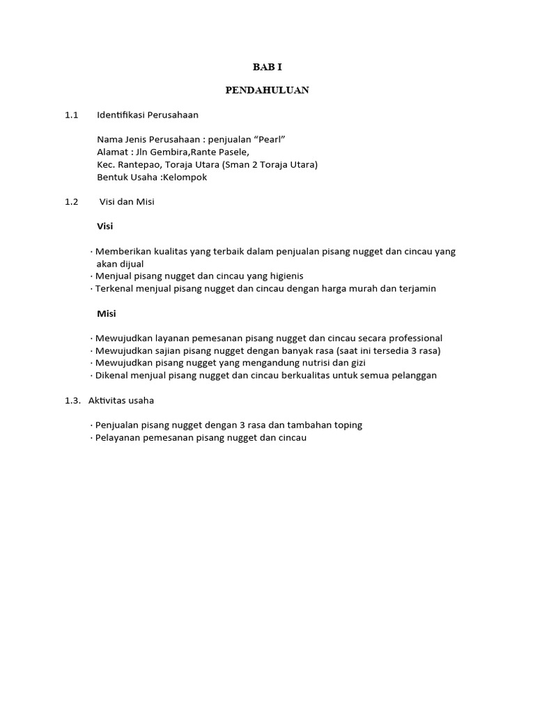 Contoh Proposal Sederhana | PDF | Bisnis