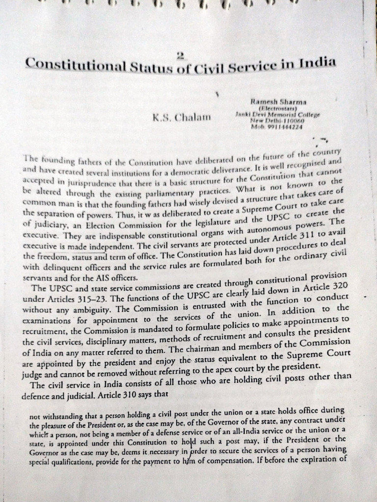 Constitutional Status of Civil Services | PDF | Political Science ...