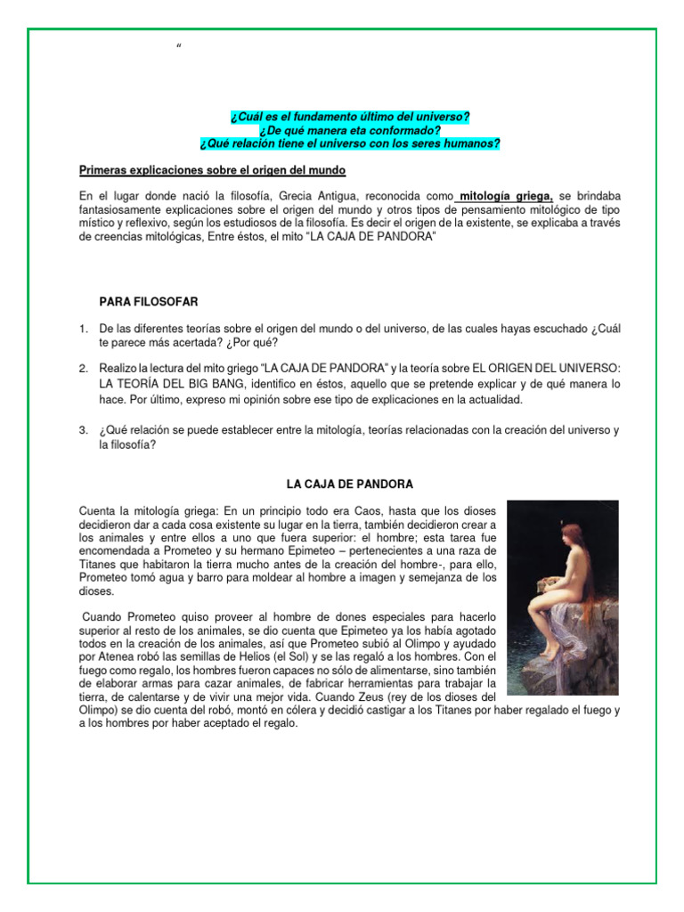 Primeras Explicaciones Sobre El Origen Del Mundo | PDF | Universo | Big ...