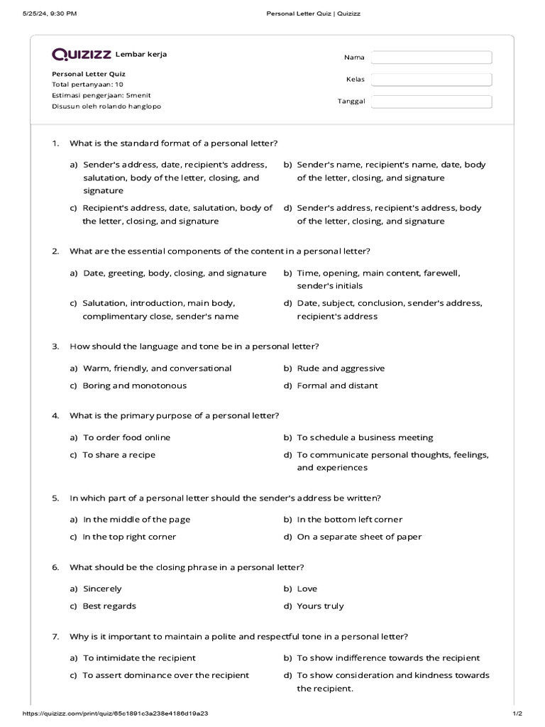 Quizizz Communication