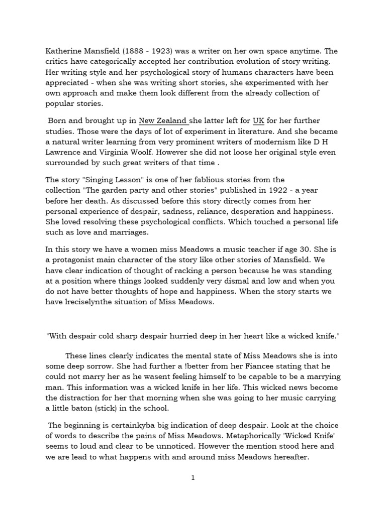 The Singing Lesson | PDF | Thought | Feeling