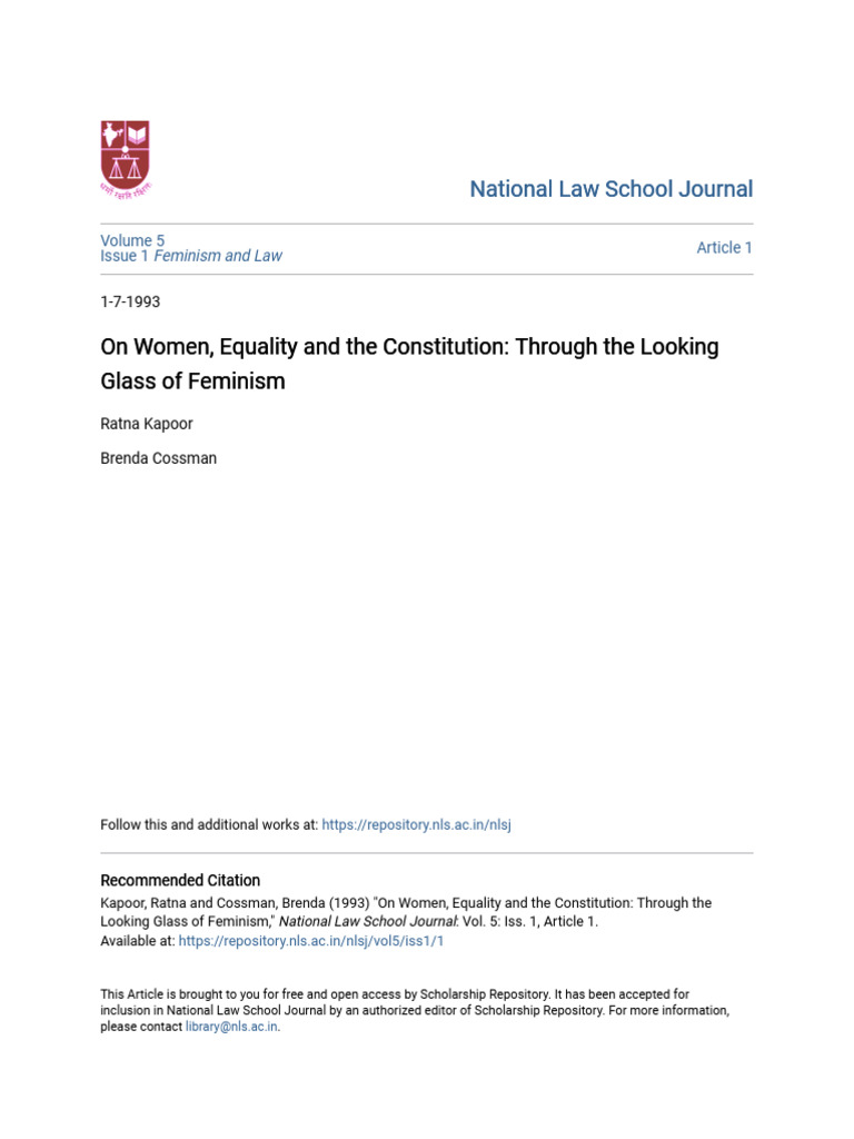 On Women Equality and The Constitution - Through The Looking Glass ...