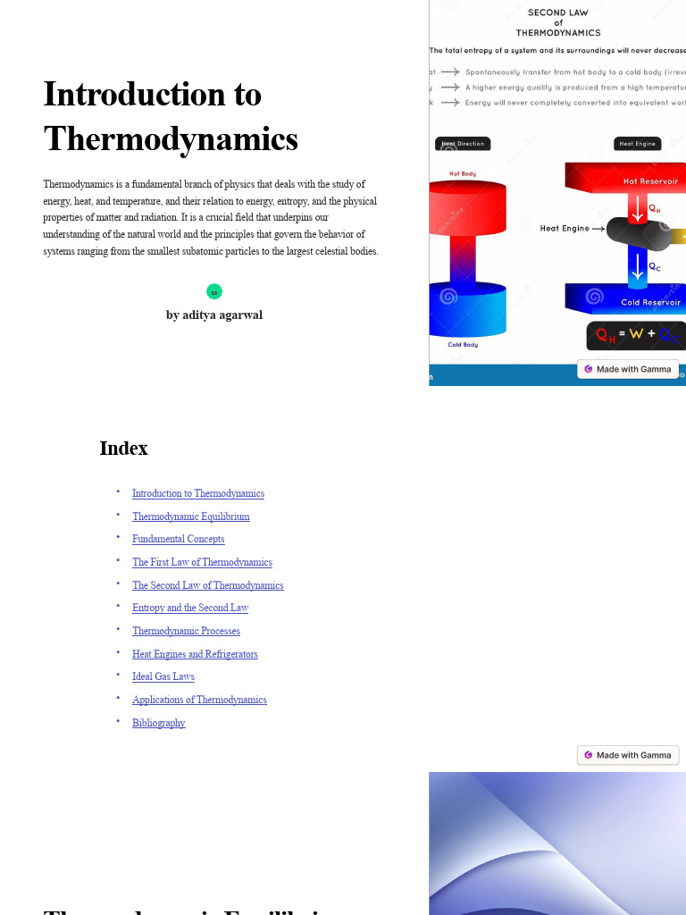 Introduction To Thermodynamics | Download Free PDF | Entropy ...