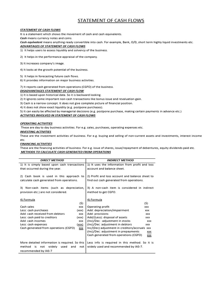 Cash Flow Statement (Complete) | PDF | Debits And Credits | Dividend