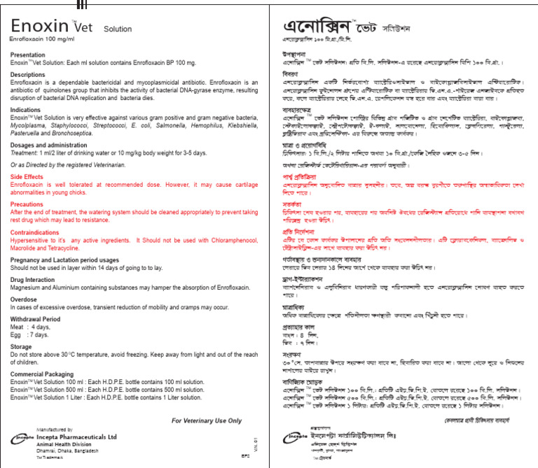 Enoxin-Vet Solution | PDF | Clinical Medicine | Medical Specialties