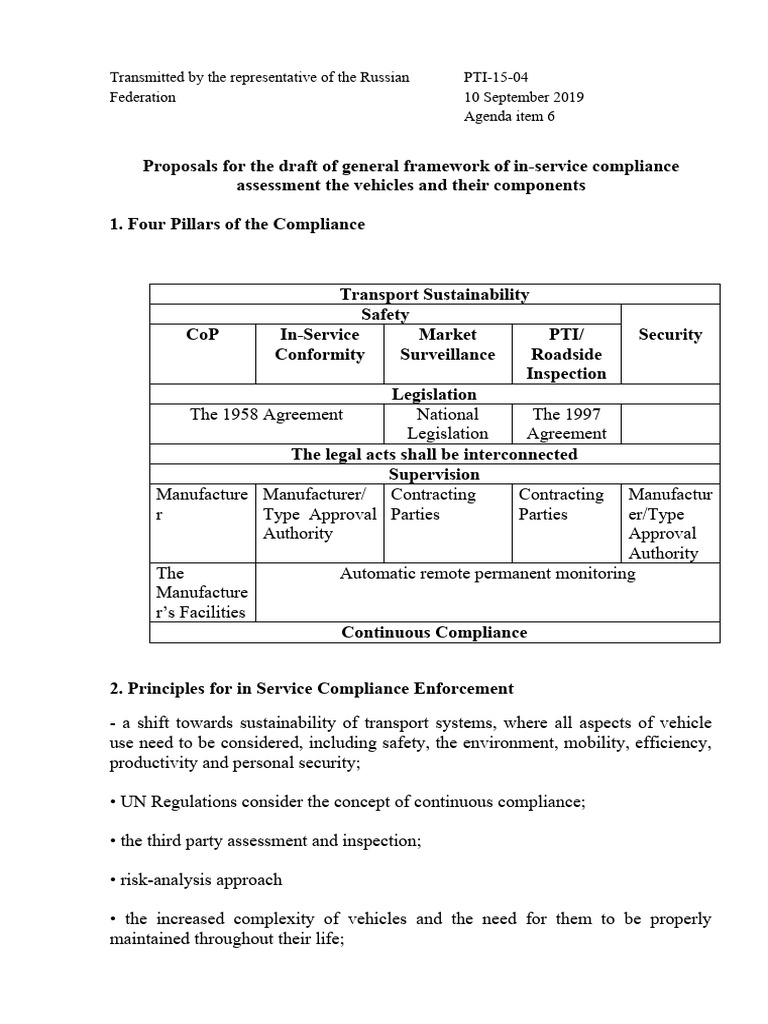 PTI-15-04 In-Service Conformity Concept | PDF | Regulatory Compliance