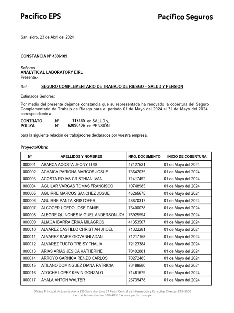 SCTR - Pension-Salud-Mayo 2024 | PDF