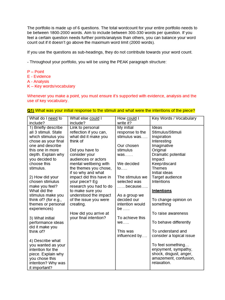 Y10 Portfolio - Autumn 1 Wrting Frame 1 | PDF
