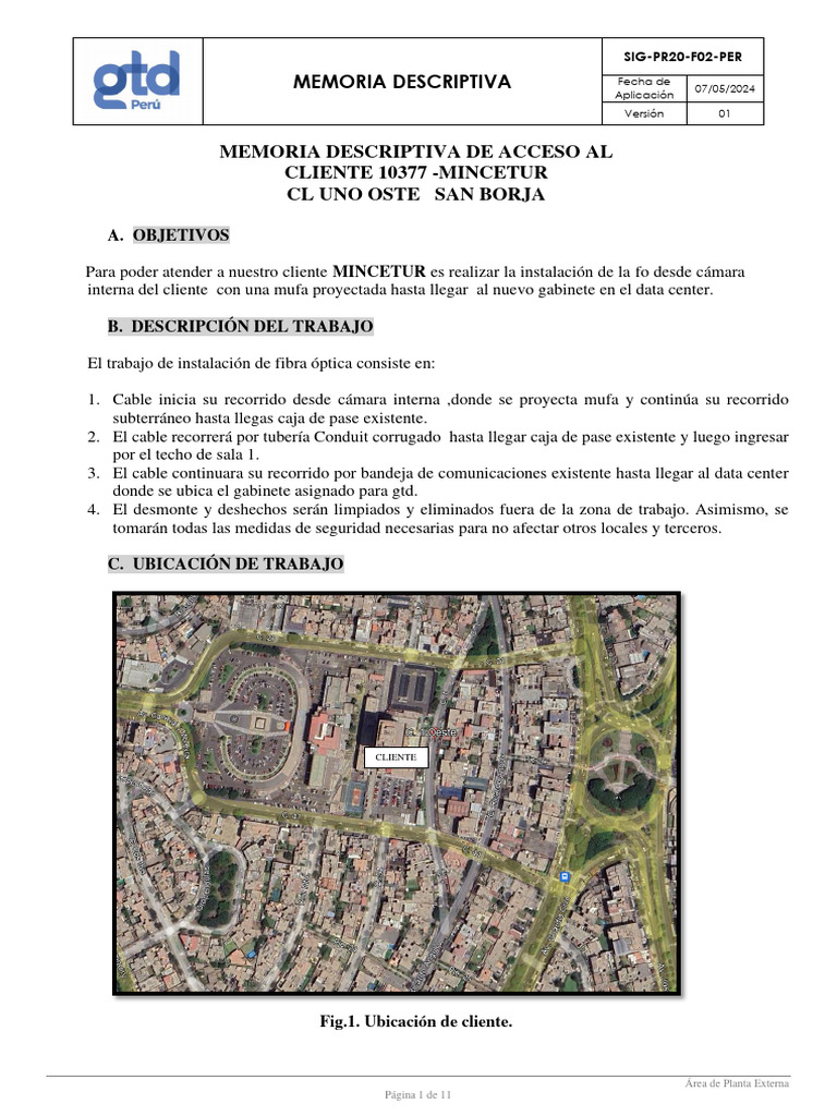 Sig-Pr20-Fo2-Memoria Descriptiva10377-Mincetur | PDF | Equipo | Ingenieria Eléctrica