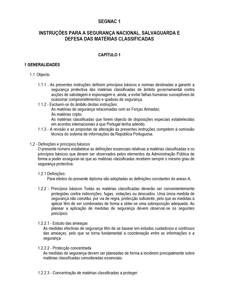SEGNAC1 CAP.1 Generalidades | PDF | Portugal