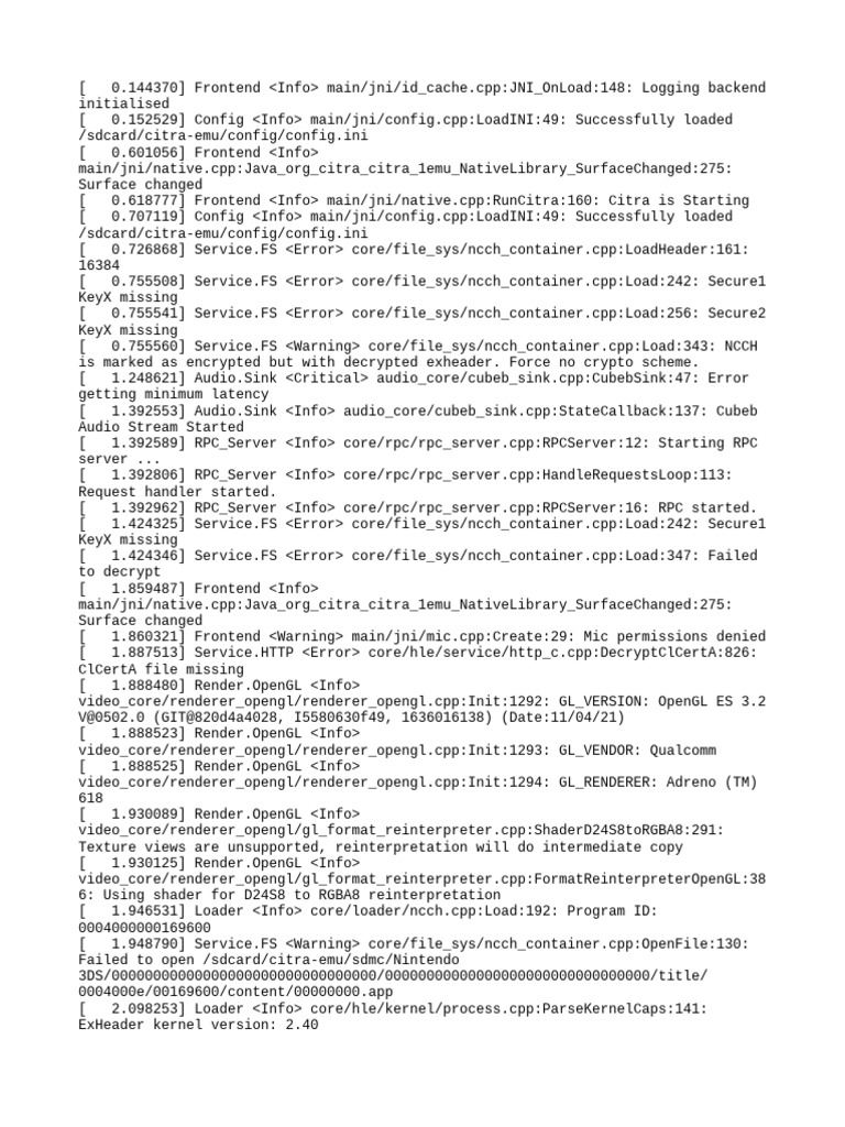 Citra Log.txt.Old | PDF | Computing | Computer Architecture