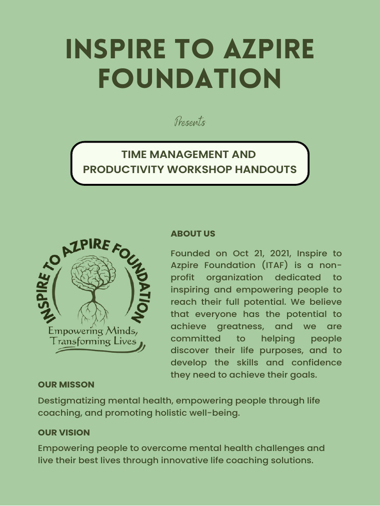 Time Management Handout For Students. | PDF | Habits | Time Management