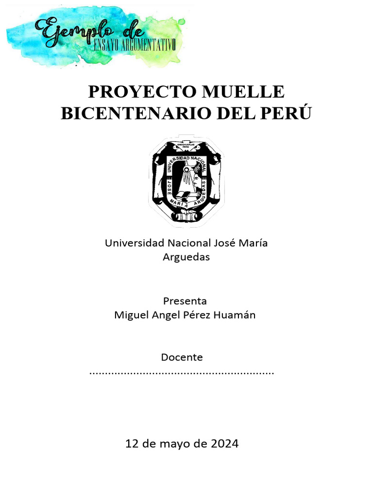 Ensayo Del Muelle Bicentenario | PDF | Infraestructura | Perú Ensayo Del Muelle Bicentenario | PDF | Infraestructura | Perú