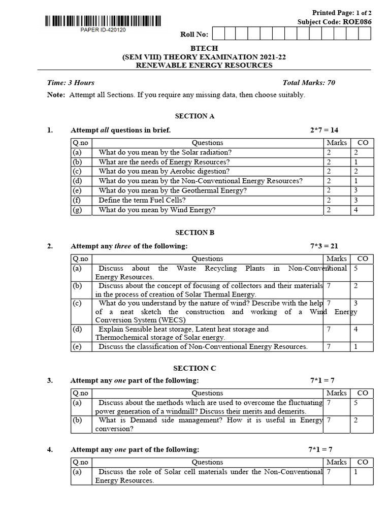 Btech Oe 8 Sem Renewable Energy Resources Roe086 2022 | Download Free ... Btech Oe 8 Sem Renewable Energy Resources Roe086 2022 | Download Free ...
