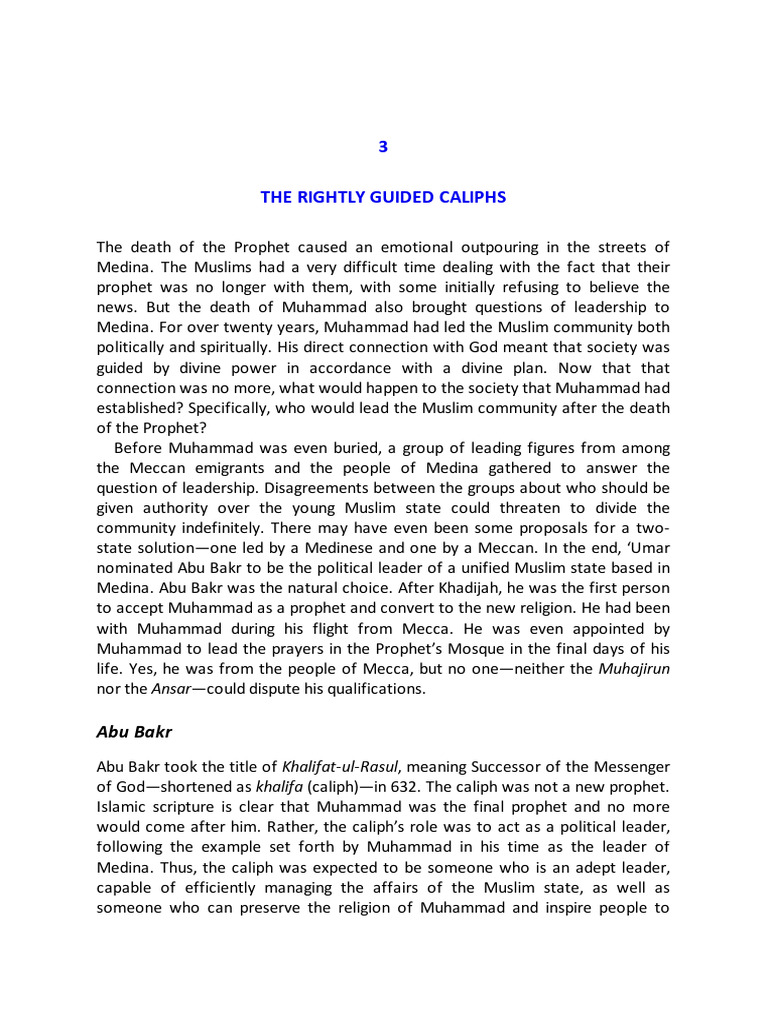 The Rightly Guided Caliphs | PDF | Muhammad | Umar