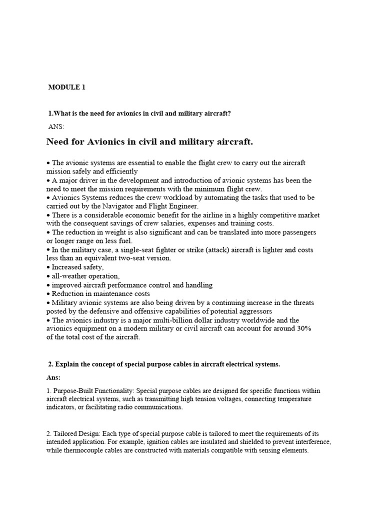 MODULE 1 ANS Avionics | PDF | Switch | Avionics