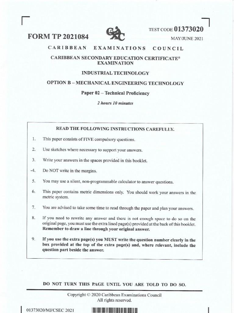 Mech Tech p2 2021 | PDF