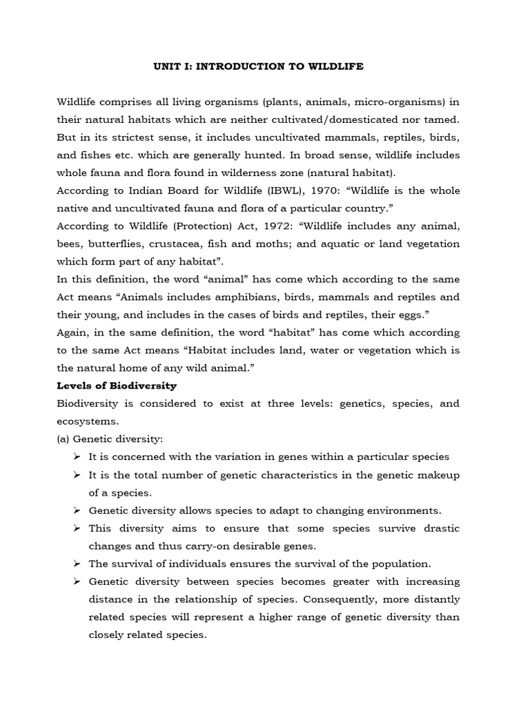 Wildlife | PDF | Biodiversity | Endangered Species
