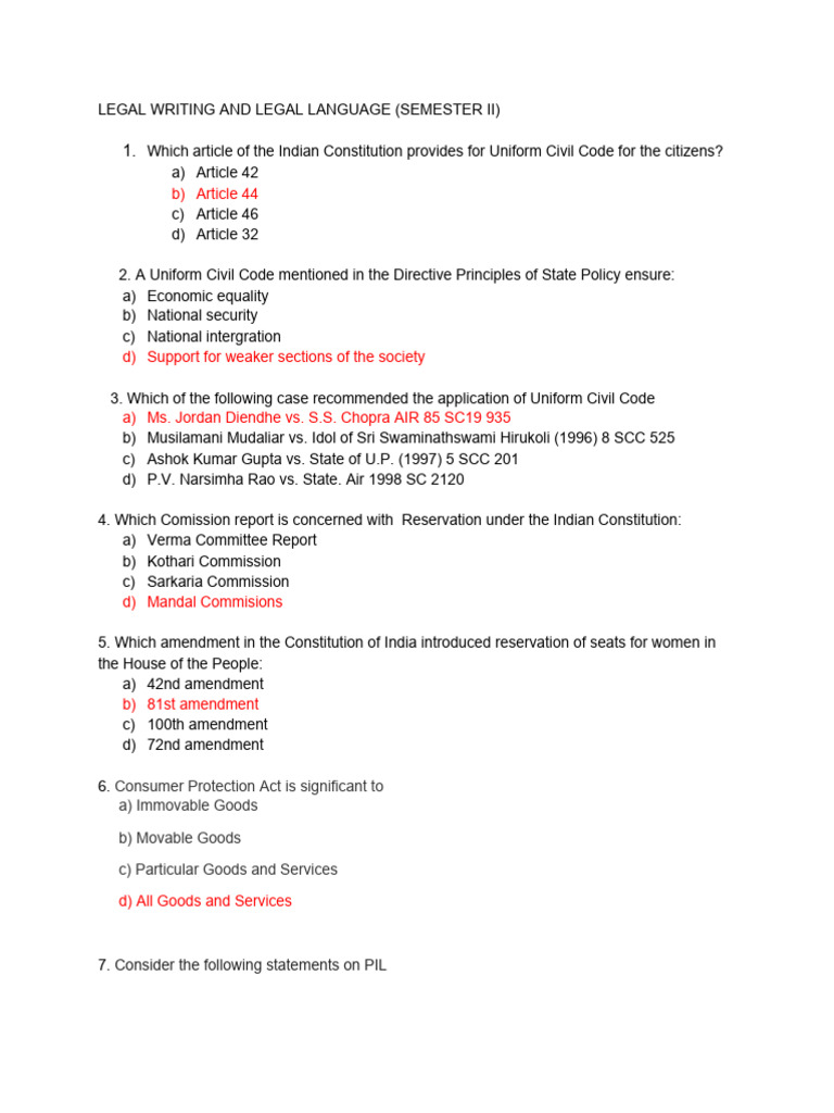 Legal Writing and Legal Language Sem Ii | PDF