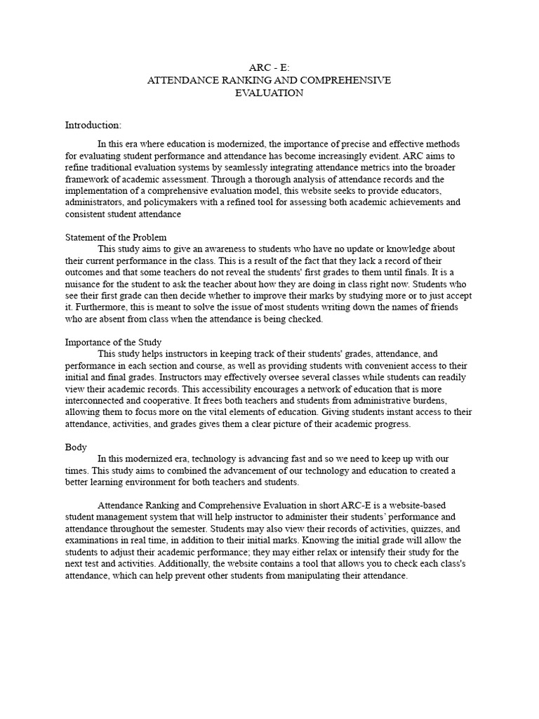 Arc Paper | PDF | Evaluation | Teachers